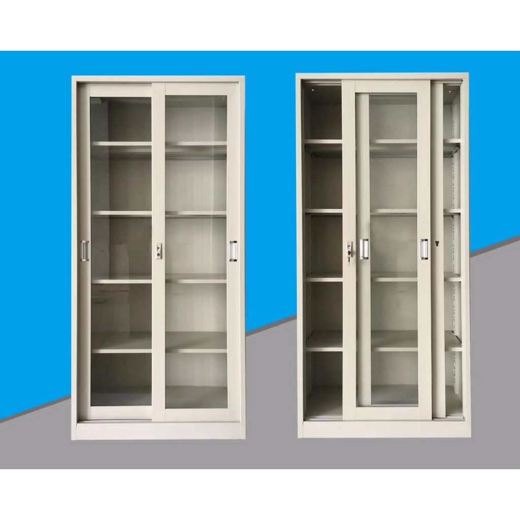 Jual Lemari Arsip Kantor Plat Besi 85cm Pintu Sliding Full Rak - Rak ...