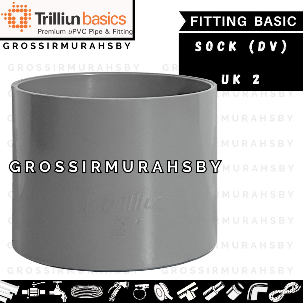 Jual SOCK 2 INCHI TRILLIU DV - SAMBUNGAN PIPA POLOS PVC 2" VSOCK ...