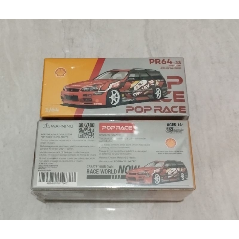 Jual PR640038 - POP RACE 1/64 SHELL VALINO STAGEA R34 PLUTO MOK ...