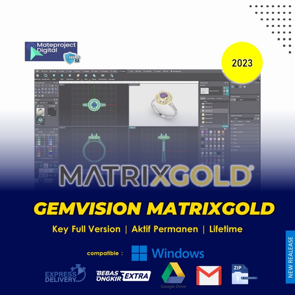 Jual Gemvision MatrixGold 2023 Full Lifetime Permanen Software Jewellery CAD Design | Shopee ...