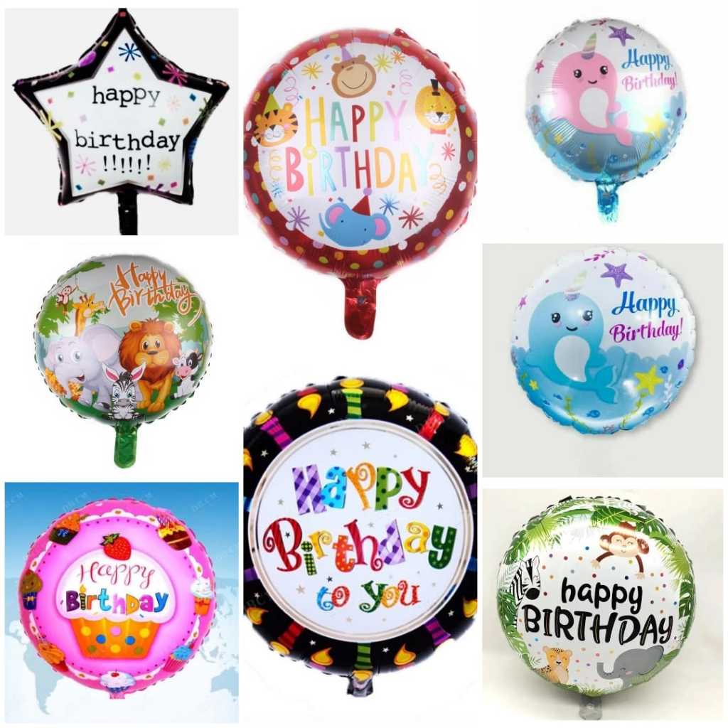 Jual balon bulat happybirthday 40cm | Shopee Indonesia