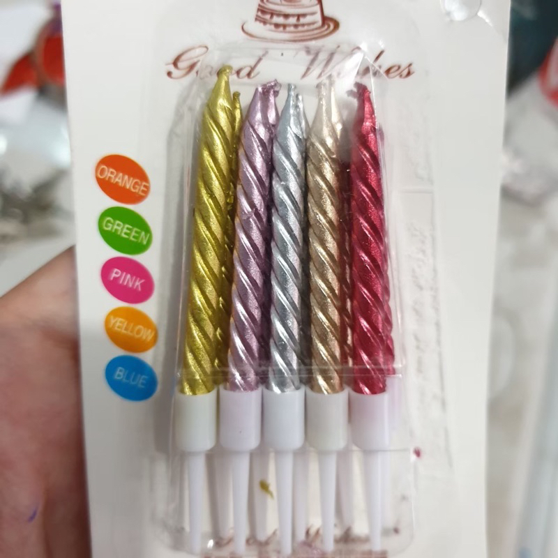 Jual Lilin Ulang Tahun Spiral / Ulir Metalik Glitter Mix Warna | Shopee ...