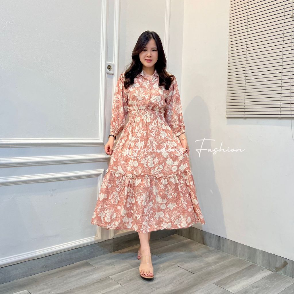 Jual Ghaudens - Long Dress Kayla Pastel Button Rayon Guardian 6868-3/4 | Shopee Indonesia