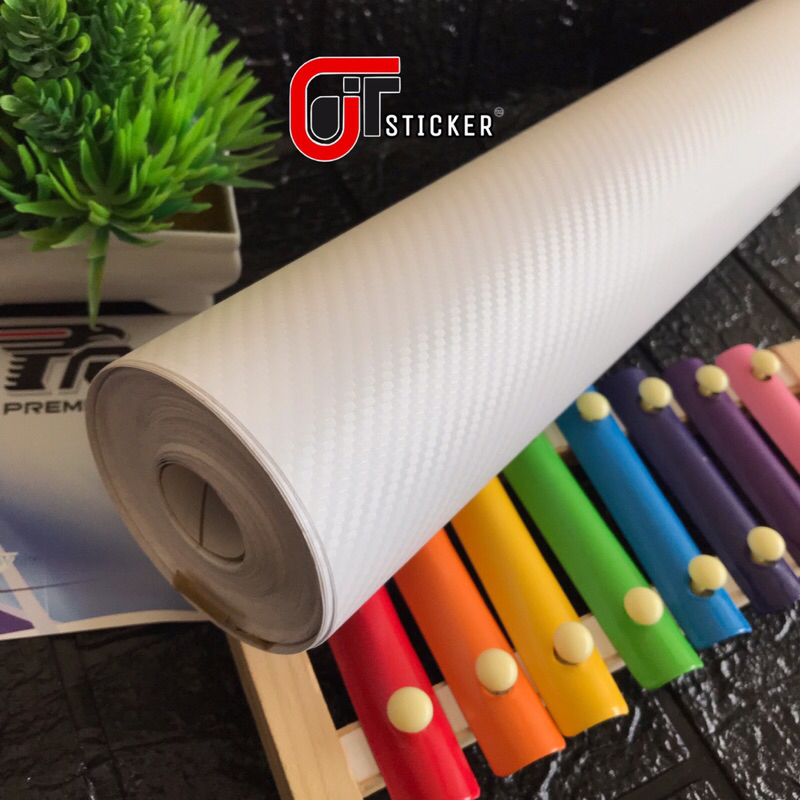 Jual skotlet karbon putih 3D sticker scotlite profix premium color ...