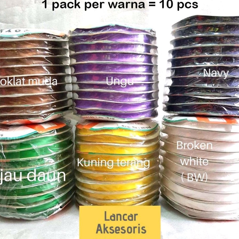 Jual Pita Bisban Polos Satin isi 36 yard / Toyama Satin Bias Tape per 1 ...