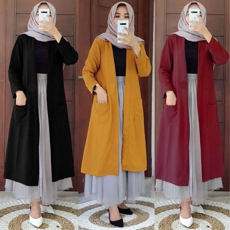Jual Blazer Outer Panjang Wanita Muslimah Terbaru Kekinian (langsung ...