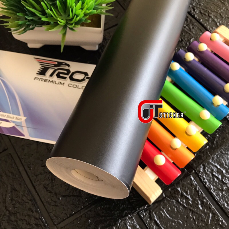 Jual skotlet hitam doff sticker scotlite profix premium color vinyl (P ...