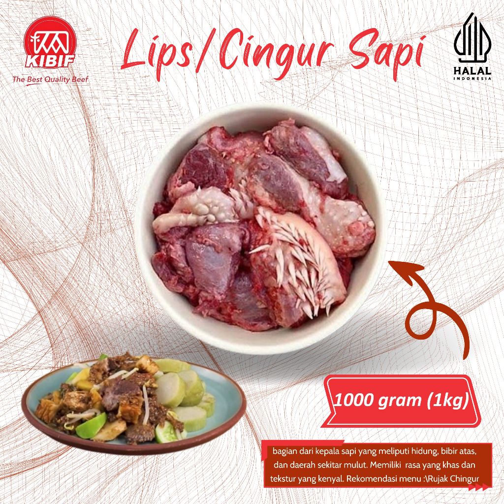 Jual Lips / Cingur Sapi 1kg | Shopee Indonesia