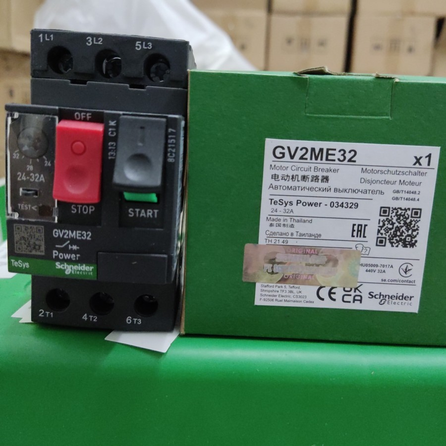 Jual Motor Circuit Breaker Schneider gv2me 32 GV2ME32 24A-32A 15KW ...