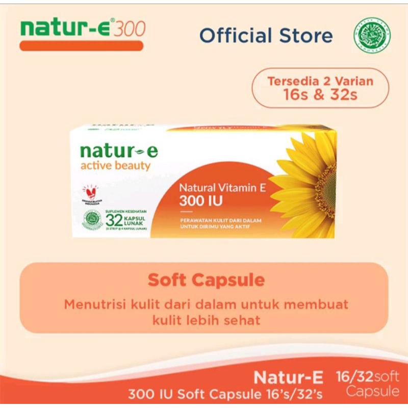 Jual Natur-e soft capsule orange 300 iu isi 32 vitamin kulit untuk daya ...