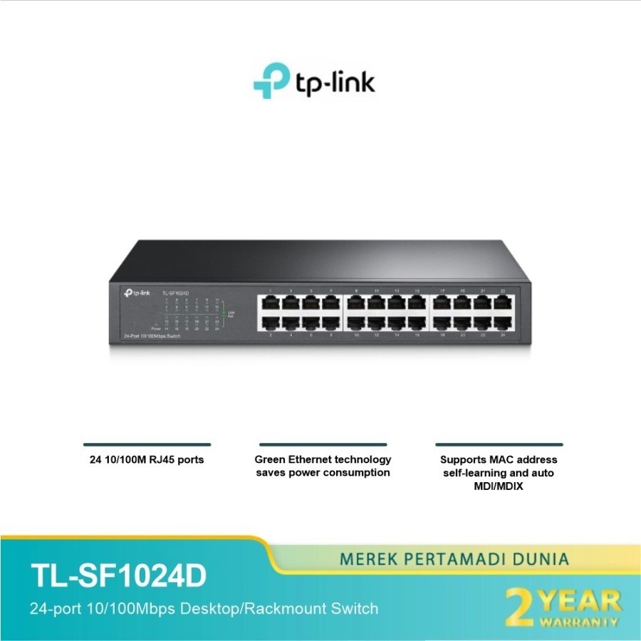 Jual TP-LINK TL-SF1024D 24-PORT 10/100MBPS RACKMOUNT SWITCH | Shopee ...