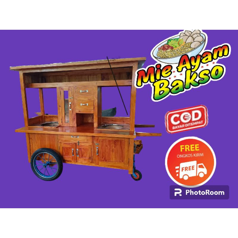 Jual gerobak bakso mie ayam roda tiga | Shopee Indonesia