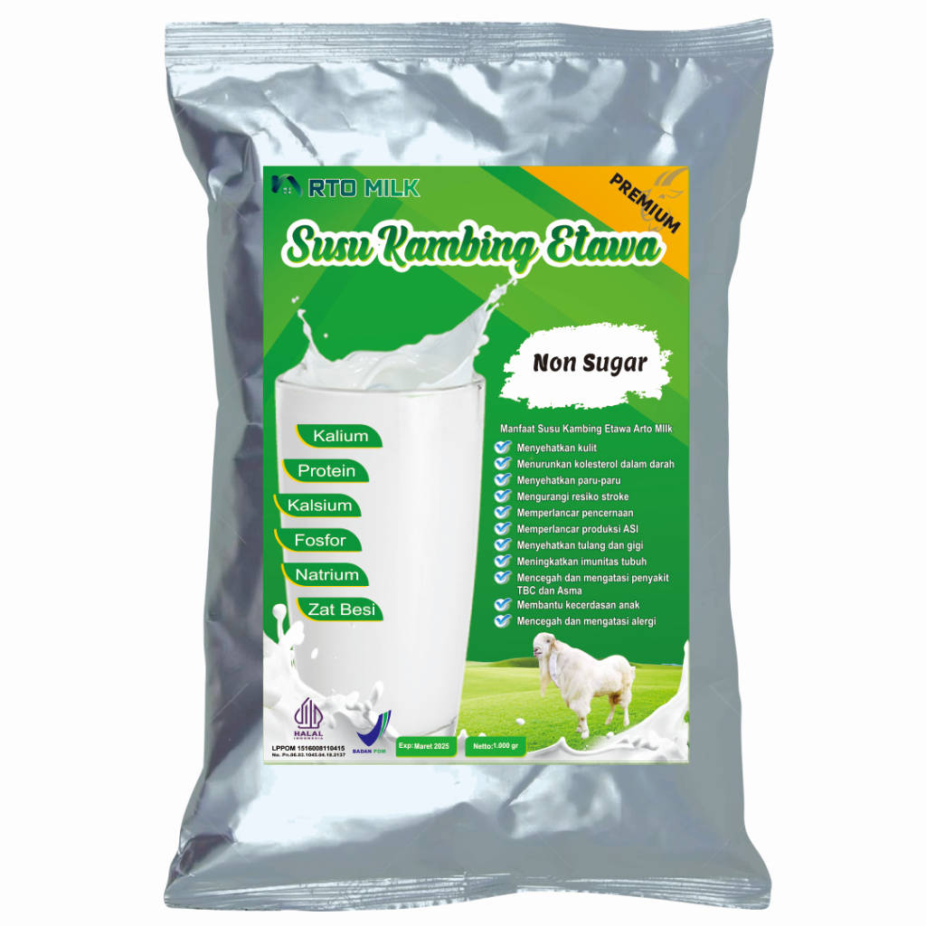 Jual Arto Milk Susu Bubuk Kambing Etawa Premium Non Sugar 1 Kg ...
