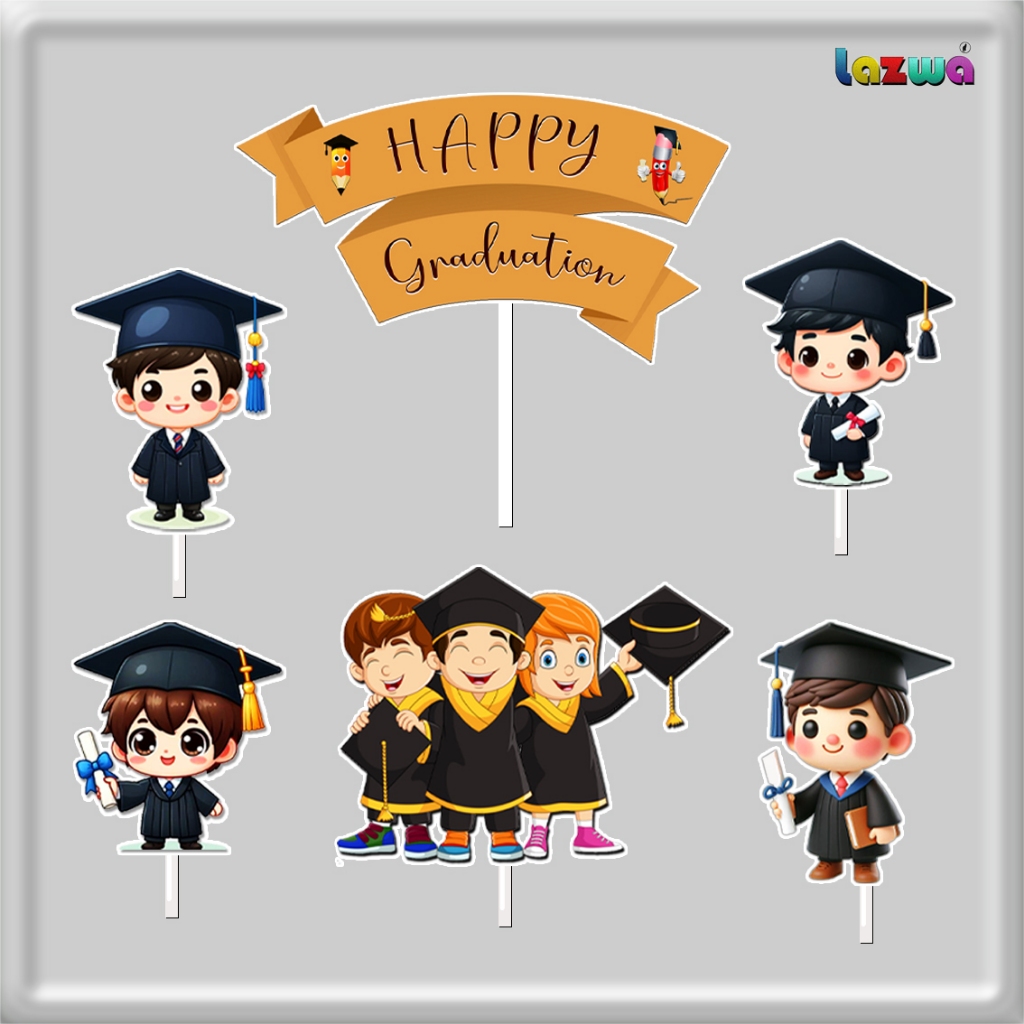 Jual Topper cake Graduation wisuda pria hiasan buket kue | Shopee Indonesia