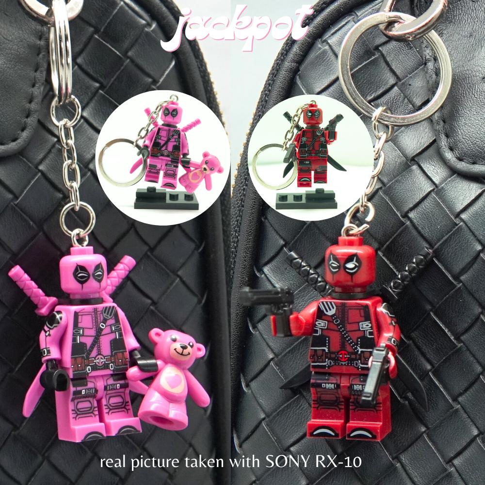 Jual 2 Pcs Couple Keychain Minifigure Deadpool & Pink Deadpool ...