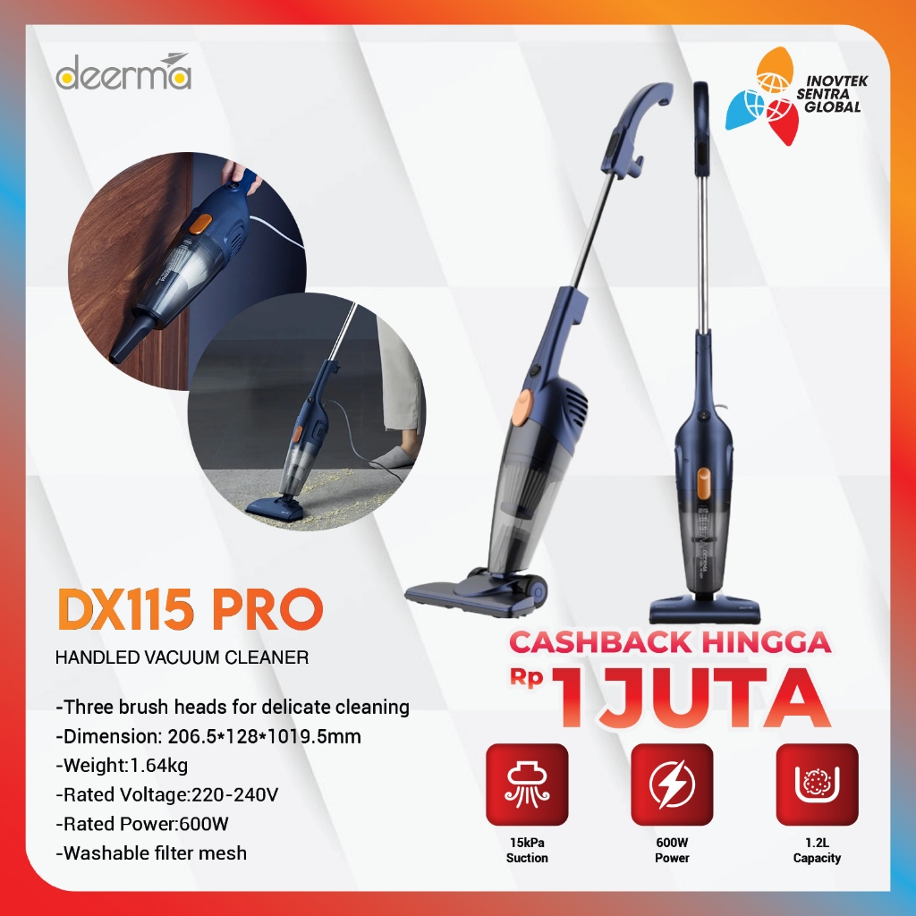 Jual Deerma DX115 PRO 15kPa Handheld Vacuum Cleaner 2in1 - Penyedot ...