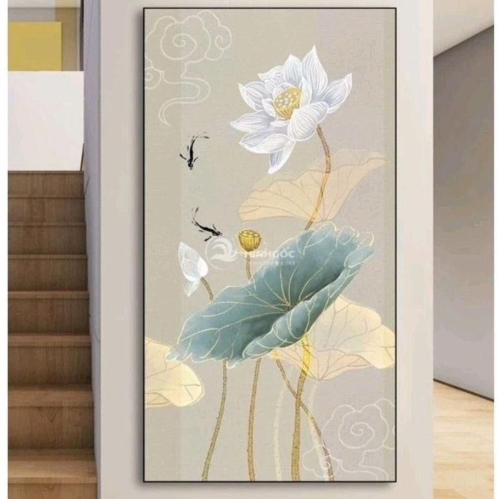 Jual lukisan bunga rumah jepang 120 x 60 cm plus frame | Shopee Indonesia