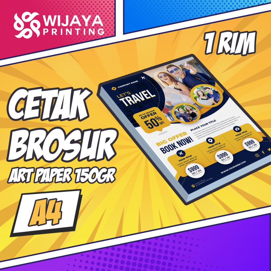 Jual CETAK BROSUR ART PAPER UKURAN A4 120gr, 150gr, 1 Rim | Shopee ...