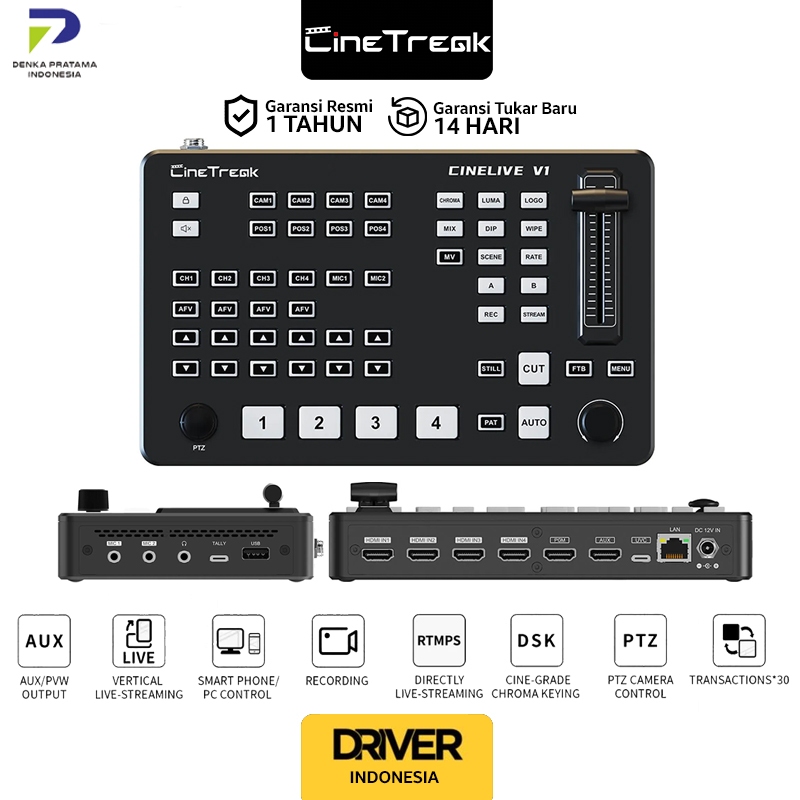 Jual Cinetreak Cinelive V1 Live Streaming 4 Channel Video Mixer ...