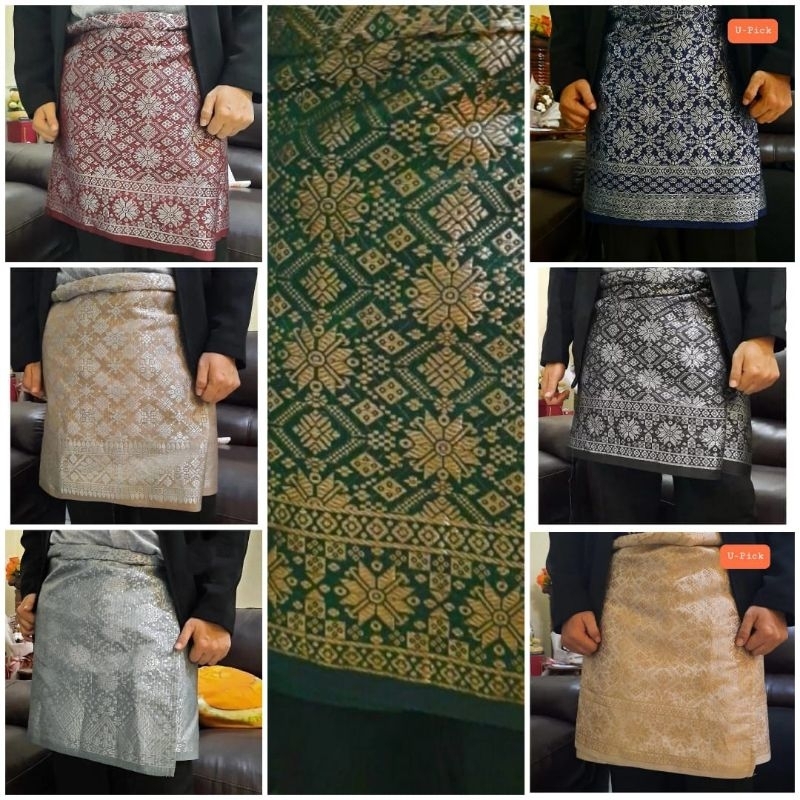 Jual Songket Samping pria melayu//Rumpak melayu//Sarung adat melayu ...