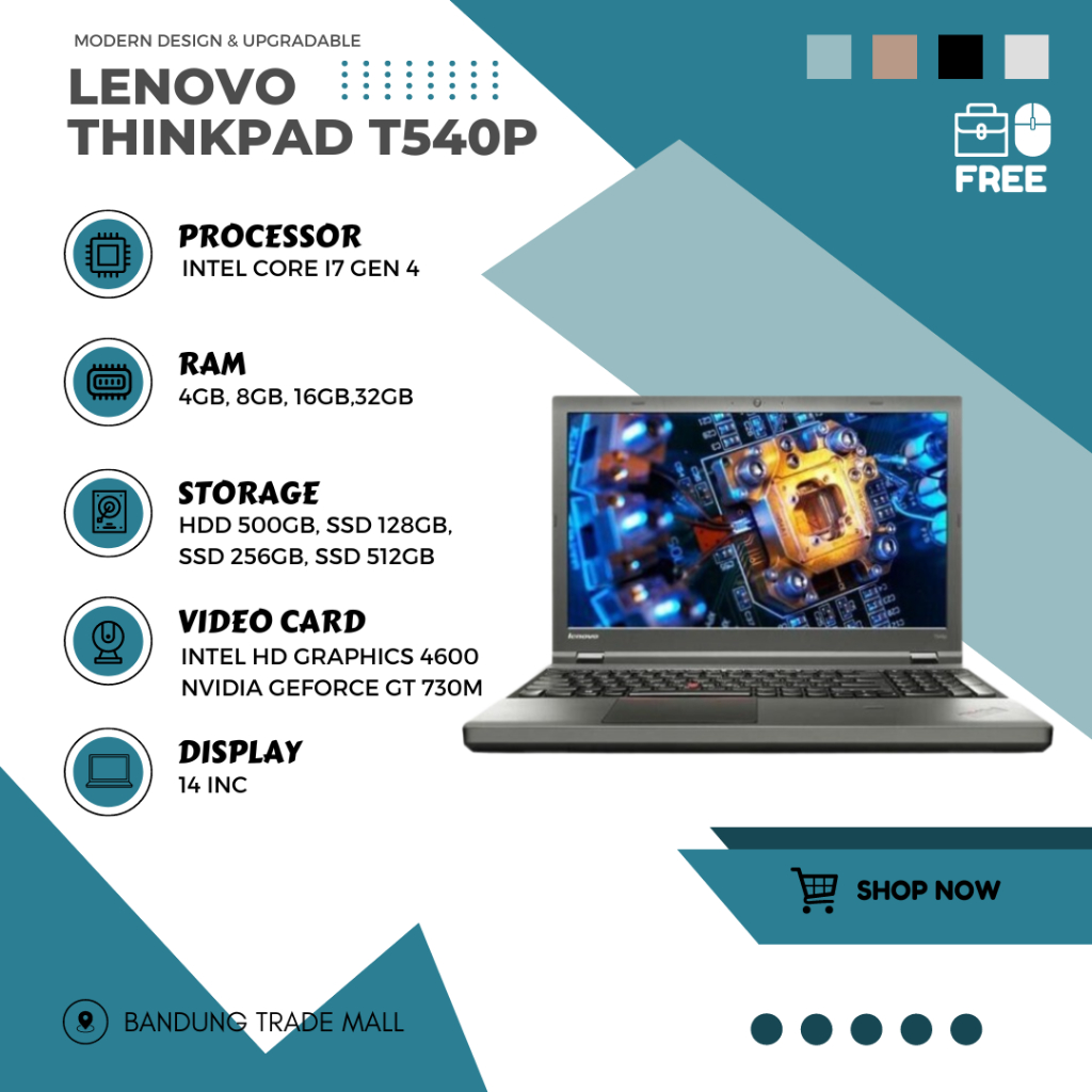 Jual Laptop Gaming / Editing / Rendering Lenovo ThinkPad T540P Core i7 ...