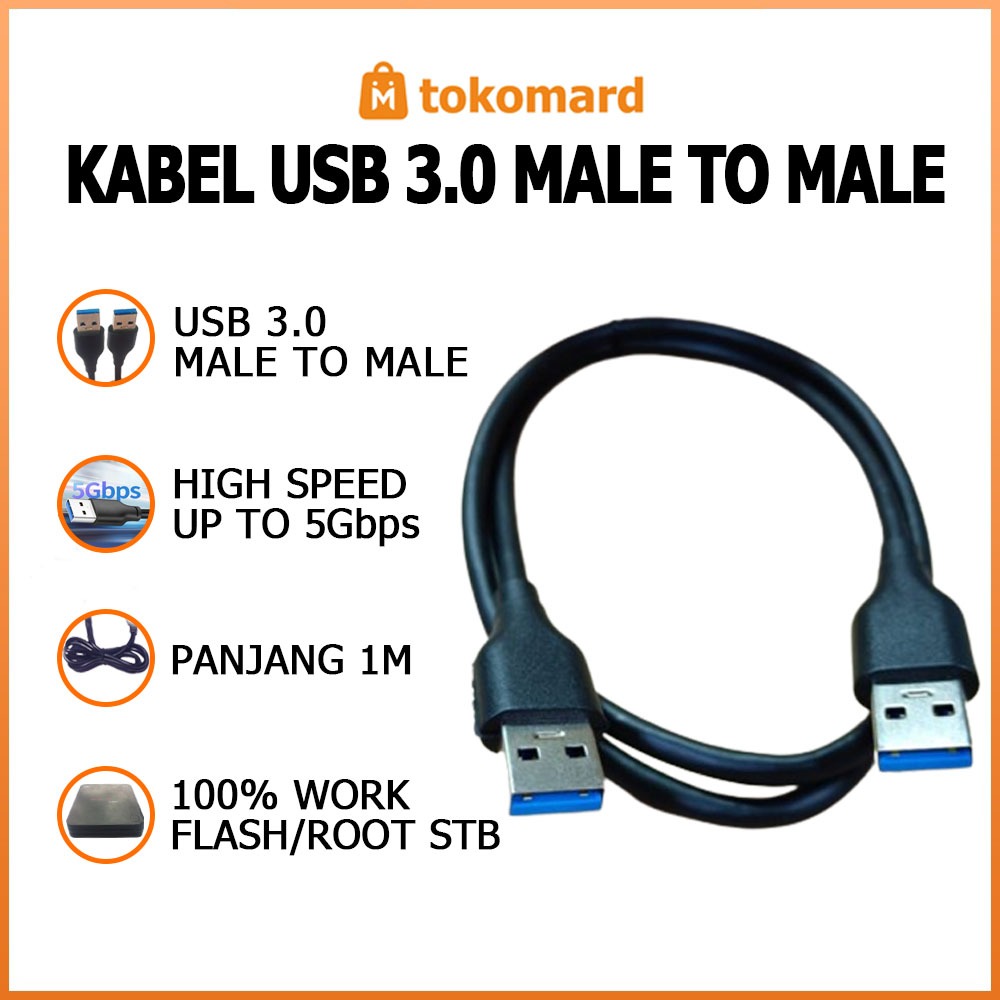 Jual Kabel USB Male to Male 3.0 High Speed, Kabel Data Original M2M ...