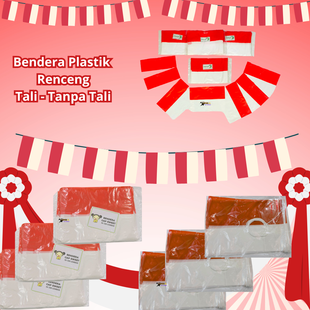 Jual Bendera Plastik Merah Putih Indonesia Hiasan Dekorasi Perayaan 17 ...