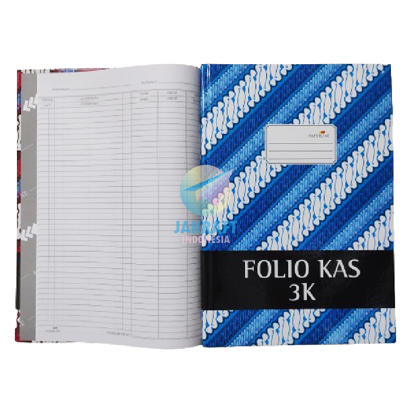 Jual (1 Pcs) Buku Tulis Folio Kas 3K Debet Kredit Hard Cover PAPERLINE ...