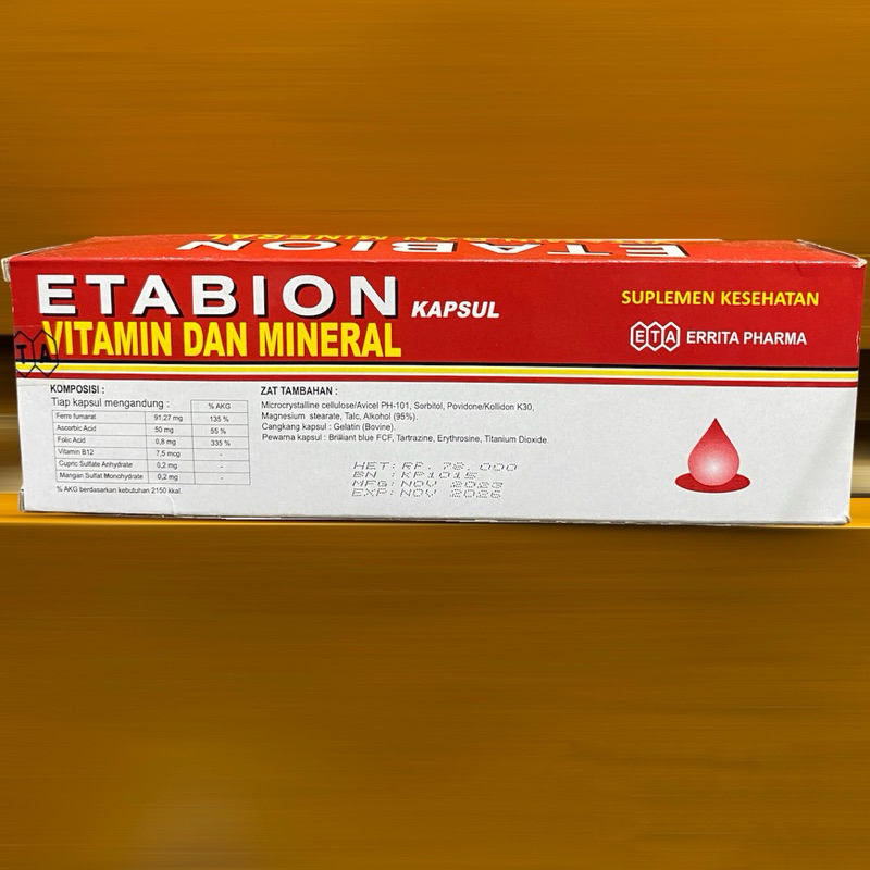 Jual ETABION KAPSUL VITAMIN DAN MINERAL | Shopee Indonesia