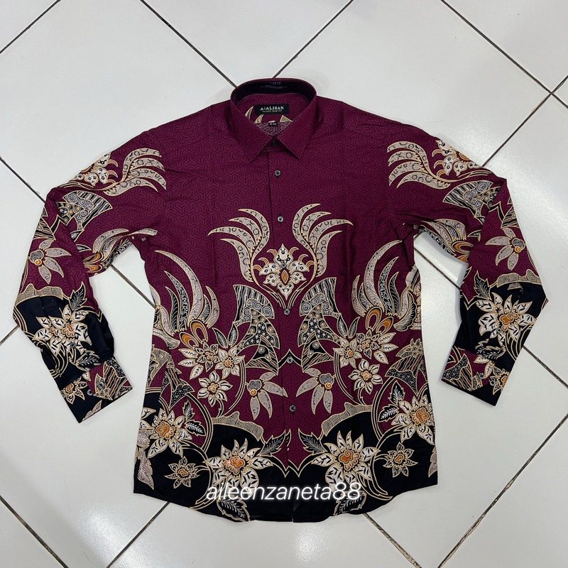 Jual Kemeja Batik Alisan Slim fit Lengan Panjang ukuran 14,5 , 15 , 15 ...