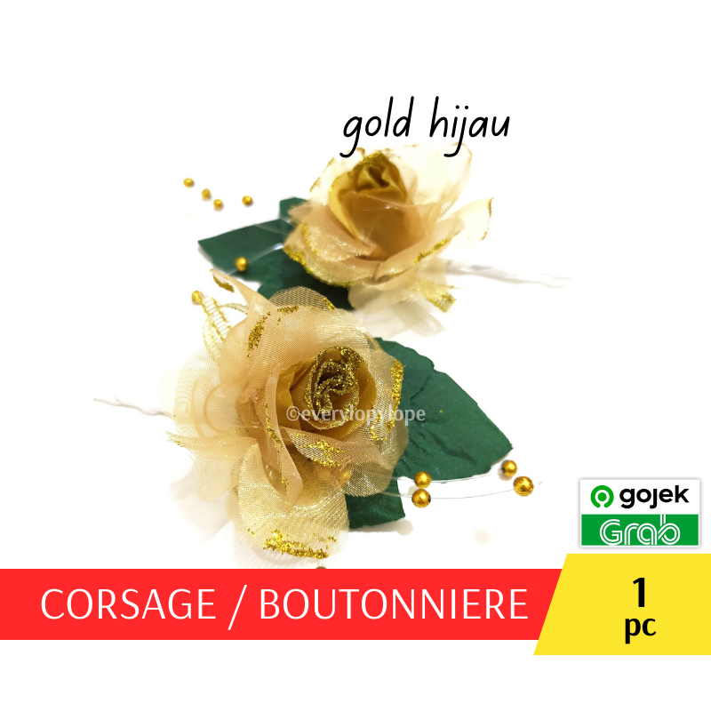 Jual Corsage Pin Jas Korsase Bros Panitia Bunga Dada Warna Gold Daun ...