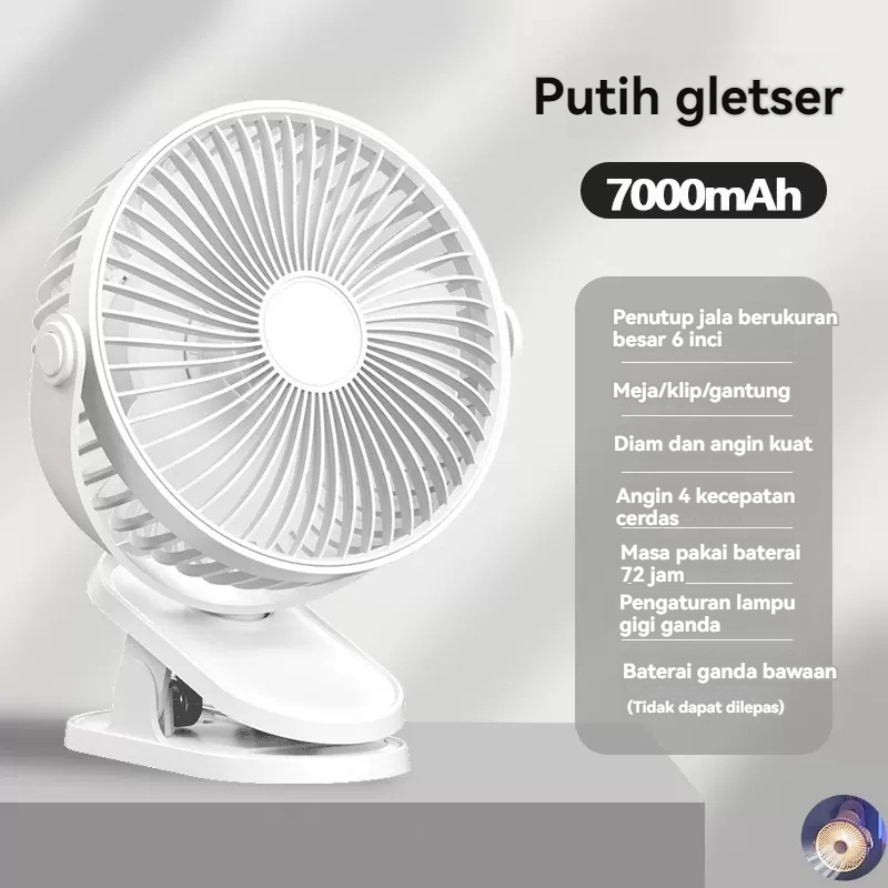 Jual 15000mAh Kipas Angin USB Clip Mini Fan Rotating Kipas Angin Meja ...
