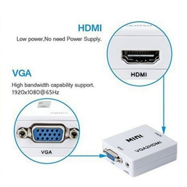 Jual Converter VGA to HDMI Mini / VGA TO HDMI Mini adapter | Shopee ...