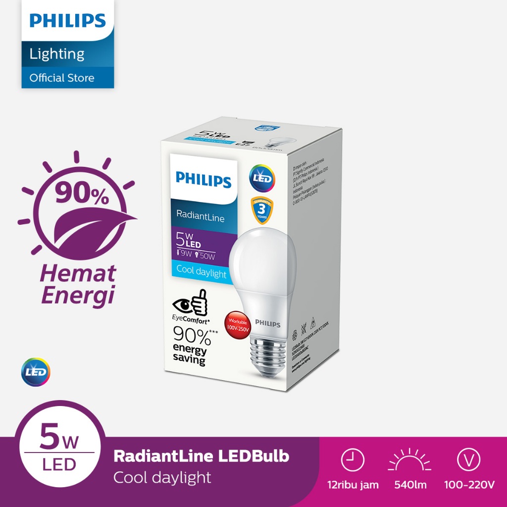 Jual Philips RadiantLine LEDBulb 5W 6500K | Shopee Indonesia