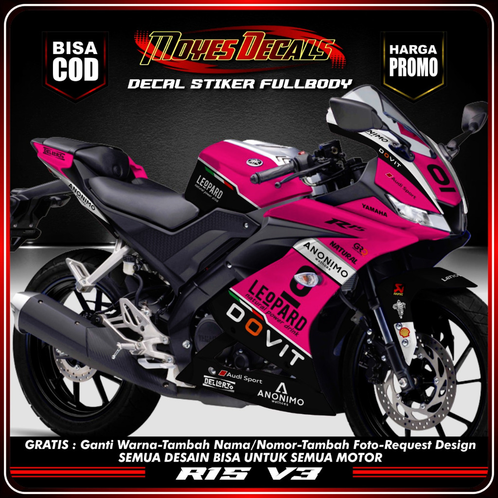 Jual Decal R15 V3 Stiker fullbody Model Design Racing 5 | Shopee Indonesia