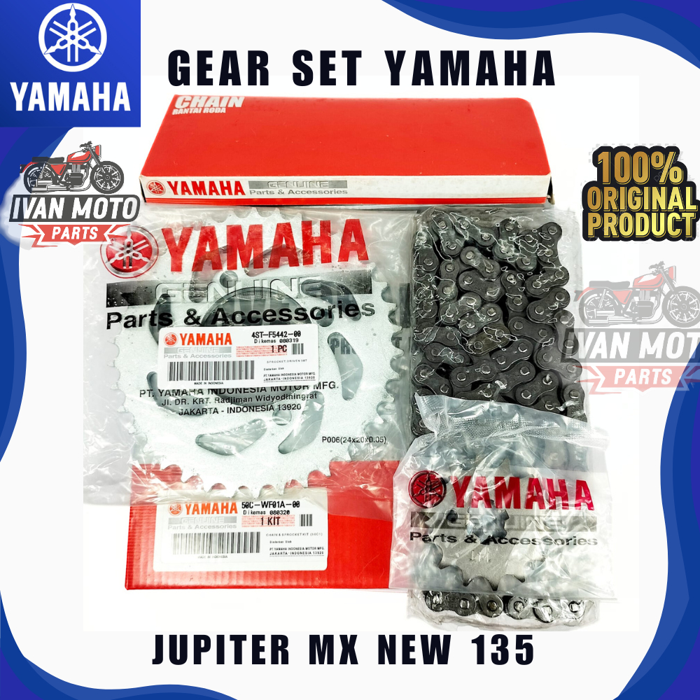 Jual GEARSET ASLI ORIGINAL MOTOR YAMAHA JUPITER MX NEW 135 KOPLING DAN TANPA KOPLING 50C SATU ...