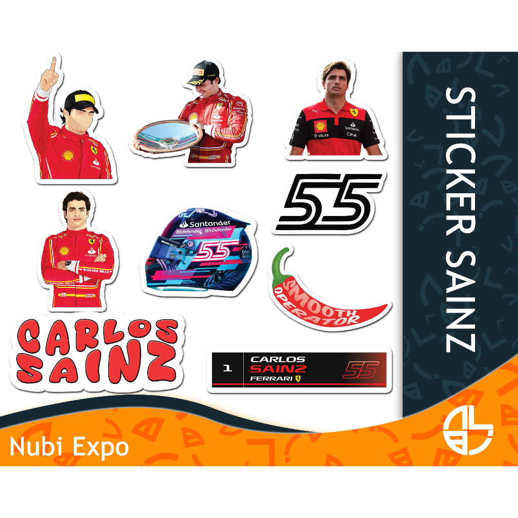 Jual CARLOS SAINZ STICKER PACK | Sticker Pack F1Sainz | Die cut vinyl ...
