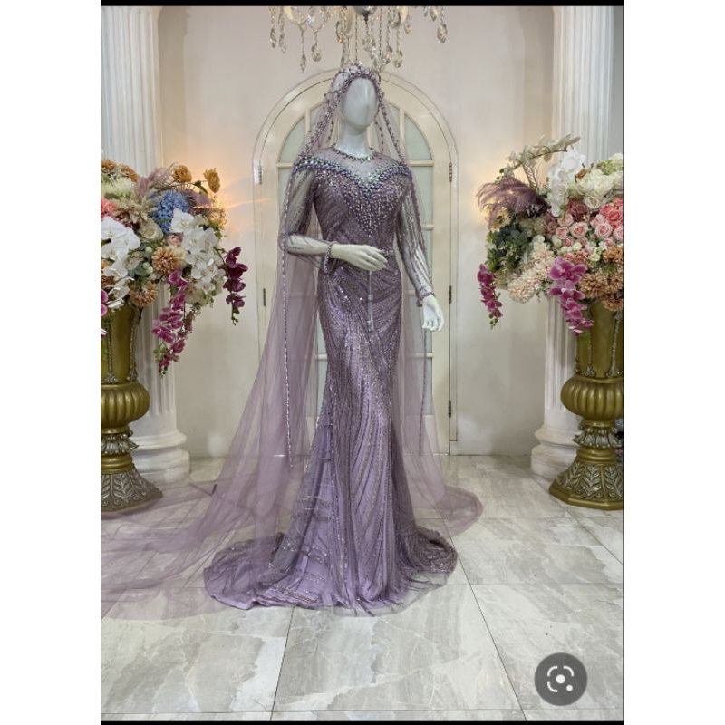Jual gaun luxury warna taro ke unguan | Shopee Indonesia