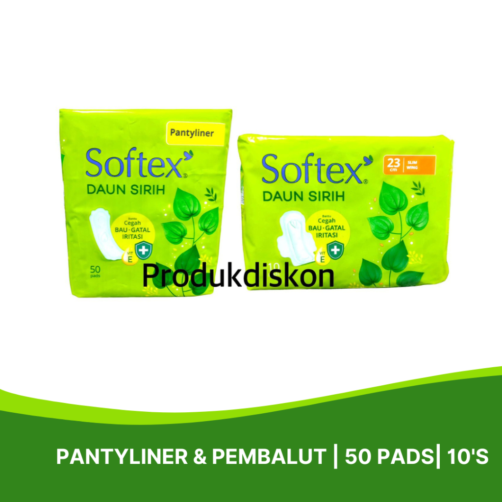 Jual SOFTEX Pantyliner / Pembalut Daun Sirih 50 Pads | Shopee Indonesia