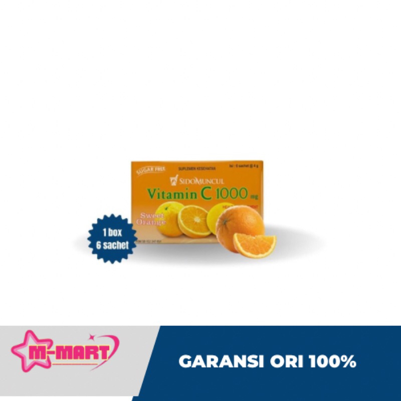 Jual SIDO MUNCUL VIT C 1000 JERUK VITAMIN DAYA TAHAN IMUN 1 BOX 6 SACHET | Shopee Indonesia