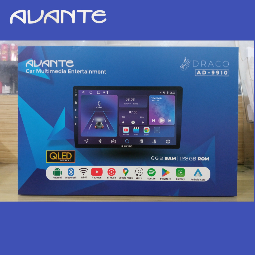 Jual Headunit Avante Android Apple Car Play DRACO 6GB 128GB 9 inch QLED ...