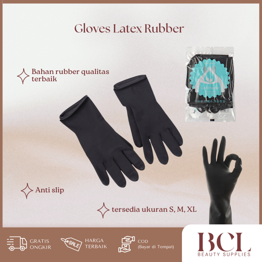Jual Reusable Gloves Latex Salon Tebal | Latex Hitam | Sarung Tangan ...