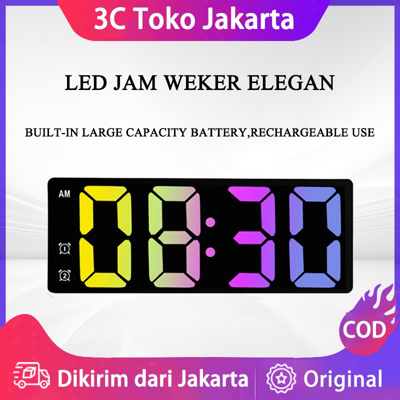 Jual Jam Meja Dinding Digital LED Clock Bentuk Angka Modern Minimalis ...