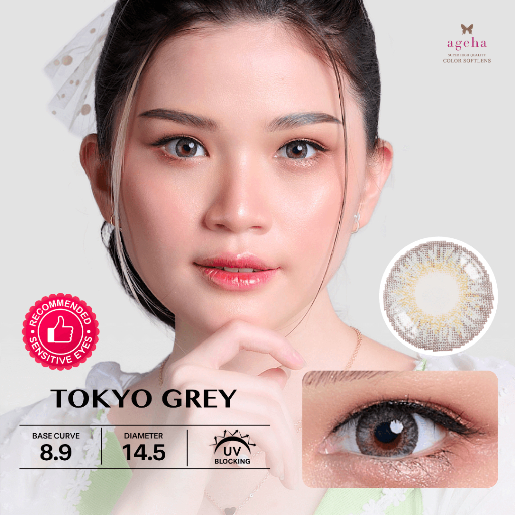Jual Ageha Softlens Selection - Tokyo Grey (Normal s/d -4.00) | Shopee Indonesia