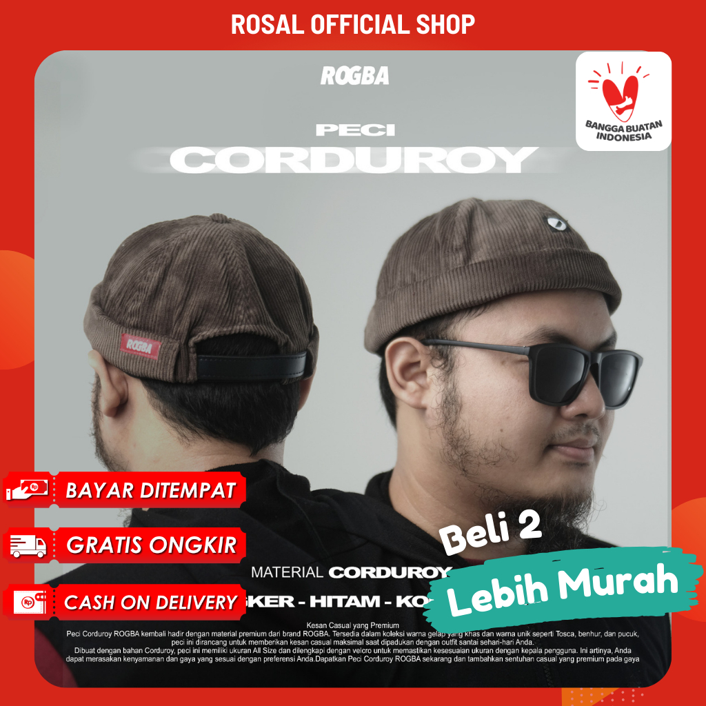 Jual Peci Cap Mikihat Keren Kasual Premium Dewasa Corduroy Rogba by ...