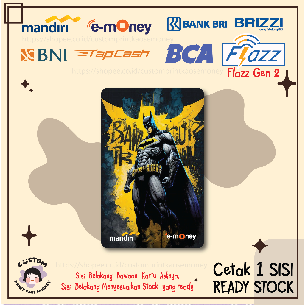 Jual KARTU EMONEY ETOLL SUPERHERO BATMAN DC COMIC HERO KEREN E MONEY ...