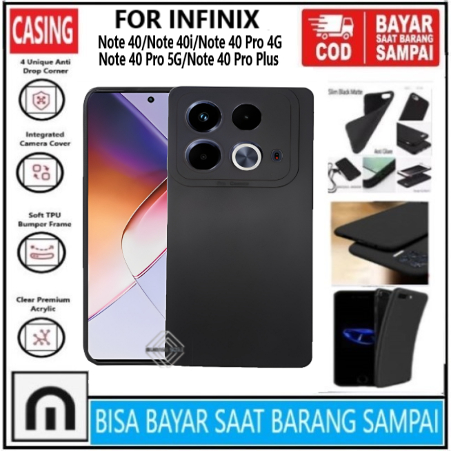 Jual Case Slim Black Matte Infinix Note 40 40i Note 40 Pro 4G 40 Pro 5G ...