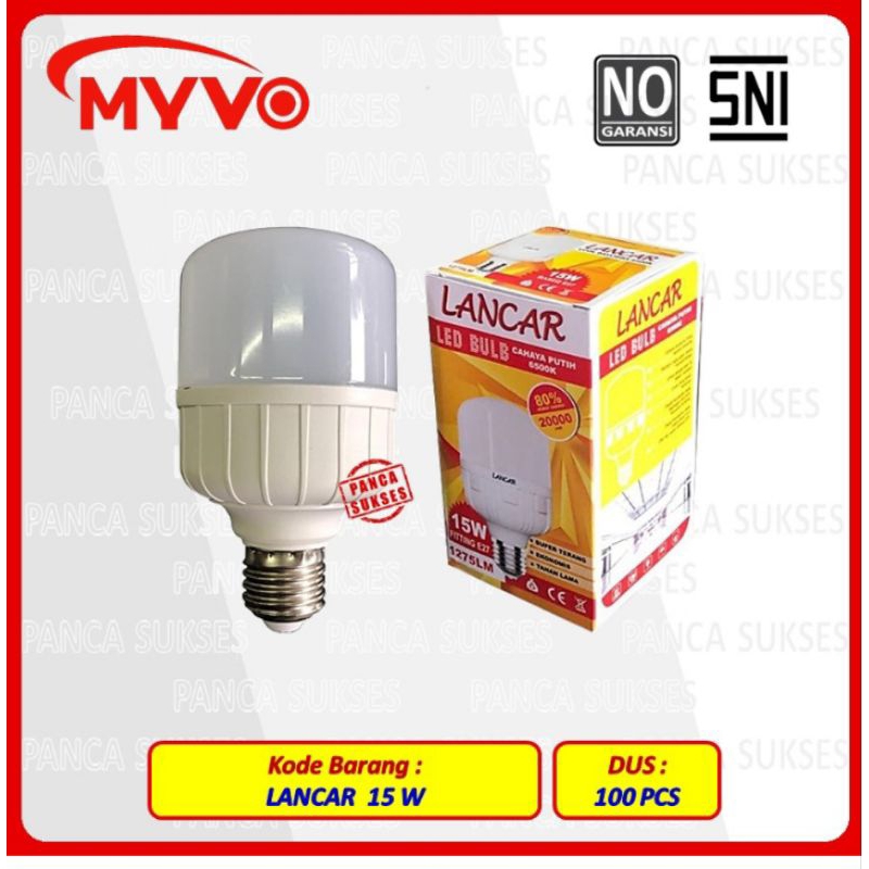 Jual Lampu LED Lancar 15Watt Cahaya Putih | Shopee Indonesia