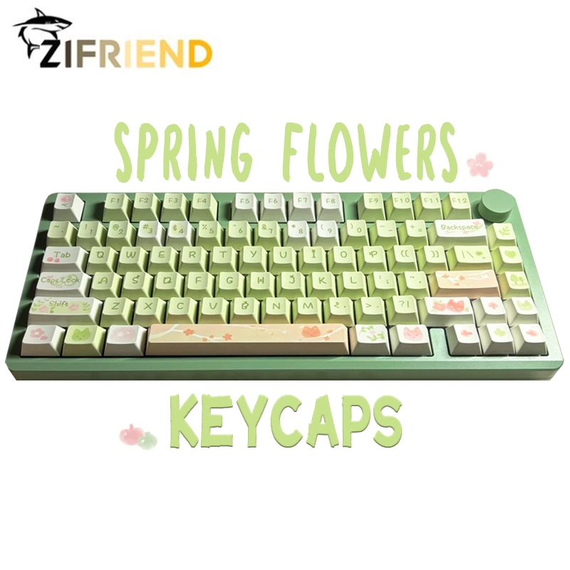 Jual Zifriend Spring Flowers Keycaps PBT Dye-sublimated Cherry Height ...