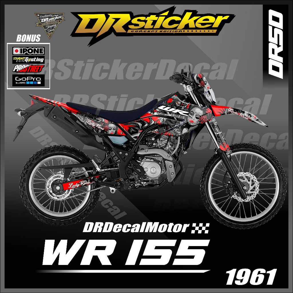 Jual Decal Stiker Yamaha WR 155 R WR155R Full Body Design Lady Rose ...